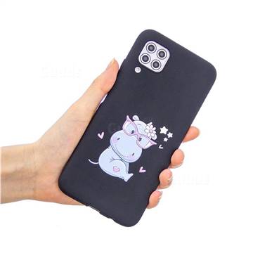 Black Flower Hippo Soft Kiss Candy Hand Strap Silicone Case for Huawei ...
