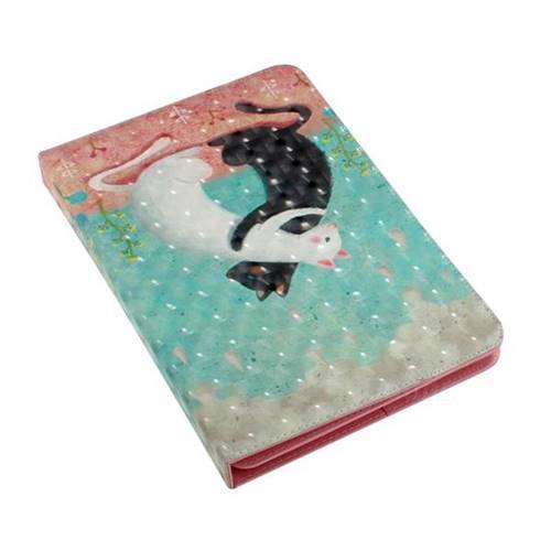 Black and White Cat 3D Painted Universal 10 inch Tablet Flip Folio ...
