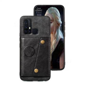 Retro Multifunction Card Slots Stand Leather Coated Phone Back Cover ...