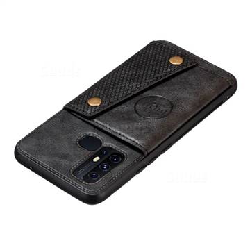Retro Multifunction Card Slots Stand Leather Coated Phone Back Cover ...