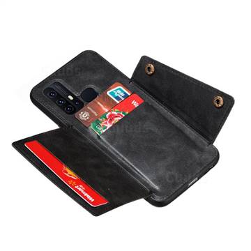 Retro Multifunction Card Slots Stand Leather Coated Phone Back Cover ...