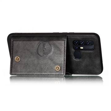 Retro Multifunction Card Slots Stand Leather Coated Phone Back Cover ...