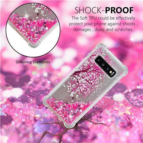 Pink Cherry Blossom Dynamic Liquid Glitter Sand Quicksand Star TPU Case ...