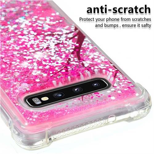 Pink Cherry Blossom Dynamic Liquid Glitter Sand Quicksand Star TPU Case ...