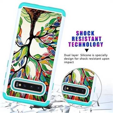 Multicolored Tree Shock Absorbing Hybrid Defender Rugged Phone Case Cover for Samsung Galaxy S10 ...