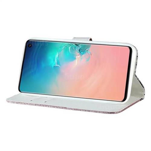 Glitter Diamond Buckle Laser Stitching Leather Wallet Phone Case for ...