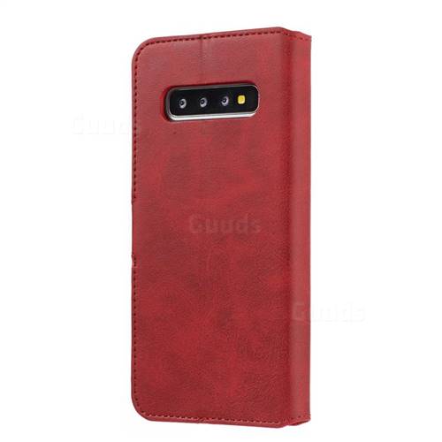 Retro Calf Matte Leather Wallet Phone Case for Samsung Galaxy S10 (6.1 ...