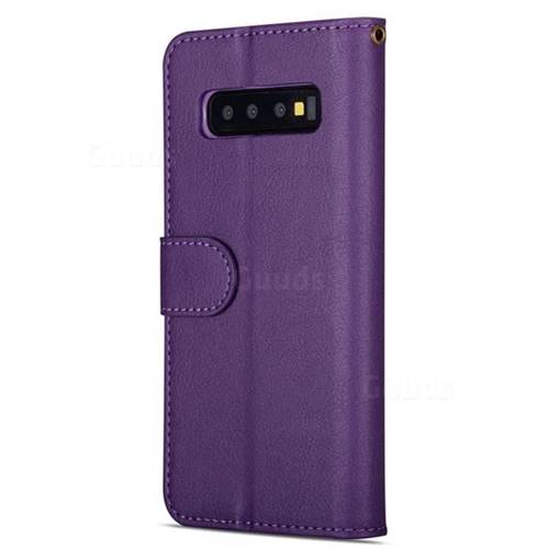 Retro Calfskin Zipper Leather Wallet Case Cover for Samsung Galaxy S10 ...