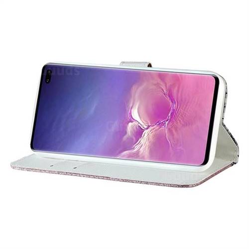 Glitter Diamond Buckle Laser Stitching Leather Wallet Phone Case for ...