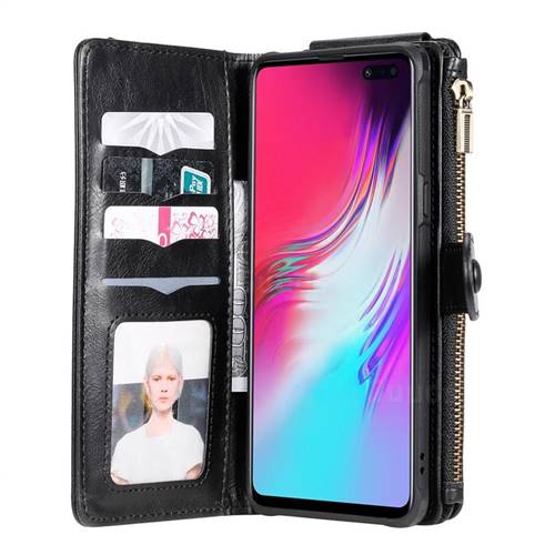 Retro Multifunction Zipper Magnetic Separable Leather Phone Case Cover ...