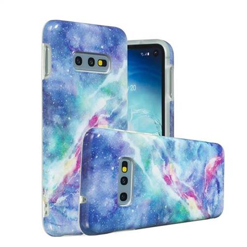 Blue Starry Sky Marble Clear Bumper Glossy Rubber Silicone Phone Case ...
