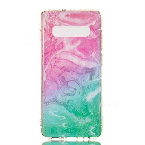 Pink Green Soft TPU Marble Pattern Case for Samsung Galaxy S10 Plus(6.4 ...