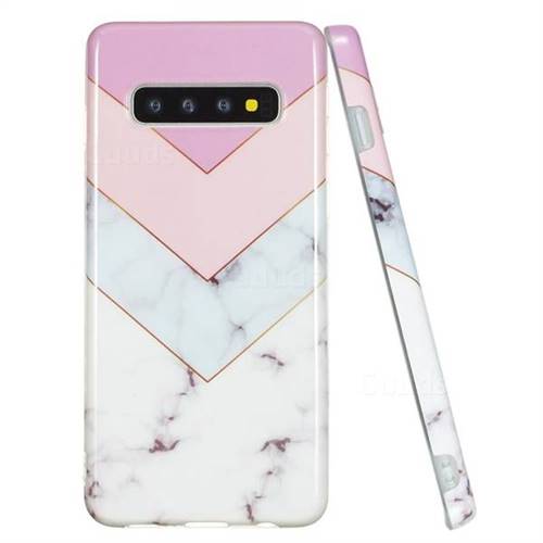Stitching Pink Marble Clear Bumper Glossy Rubber Silicone Phone Case ...