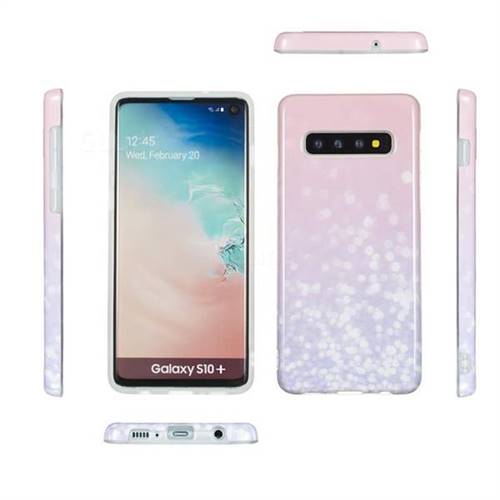 Glitter Pink Marble Clear Bumper Glossy Rubber Silicone Phone Case for ...