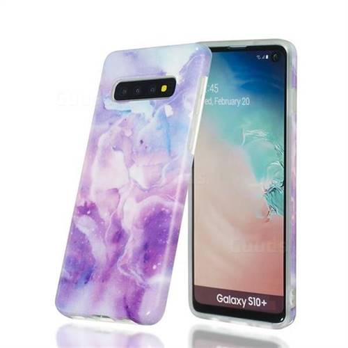 Dream Purple Marble Clear Bumper Glossy Rubber Silicone Phone Case for ...