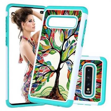 Multicolored Tree Shock Absorbing Hybrid Defender Rugged Phone Case Cover for Samsung Galaxy S10 ...