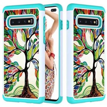 Multicolored Tree Shock Absorbing Hybrid Defender Rugged Phone Case Cover for Samsung Galaxy S10 ...