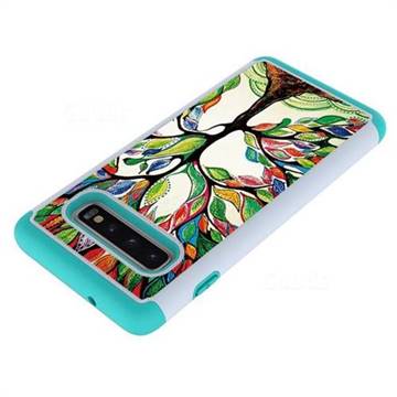 Multicolored Tree Shock Absorbing Hybrid Defender Rugged Phone Case Cover for Samsung Galaxy S10 ...