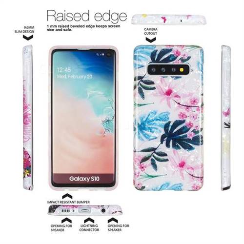 Flowers and Leaves Shell Pattern Clear Bumper Glossy Rubber Silicone ...