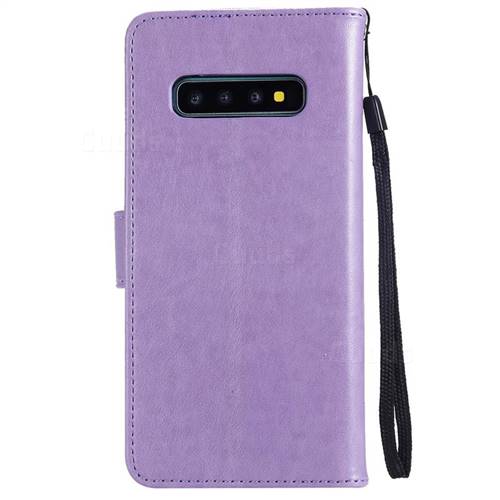 Embossing Cherry Blossom Cat Leather Wallet Case for Samsung Galaxy S10 ...