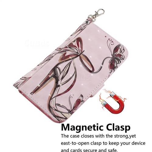 Butterfly High Heels 3D Painted Leather Wallet Phone Case for Samsung Galaxy S20 Plus / S11 ...