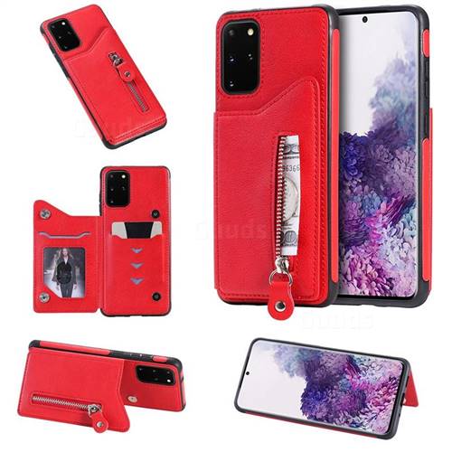Retro Buckle Zipper Anti-fall Leather Phone Back Cover for Samsung ...