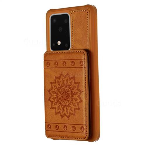 Luxury Embossing Sunflower Multifunction Leather Back Cover for Samsung ...
