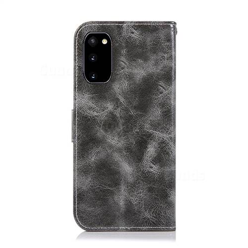 Luxury Retro Leather Wallet Case for Samsung Galaxy S20 / S11e - Gray ...