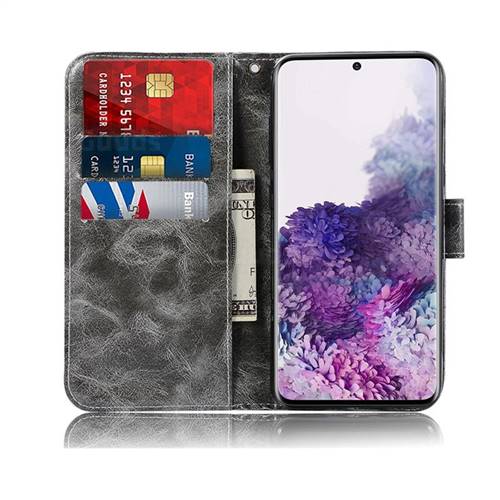 Luxury Retro Leather Wallet Case for Samsung Galaxy S20 / S11e - Gray ...