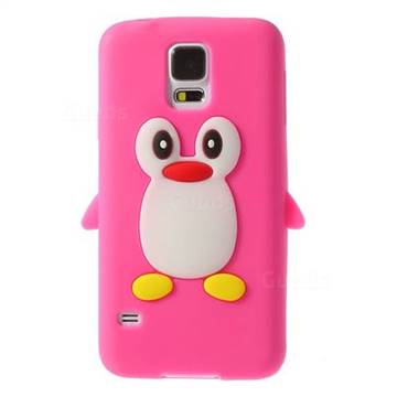 3D Penguin Silicone Case for Samsung Galaxy S5 G900 - Rose - Silicone ...