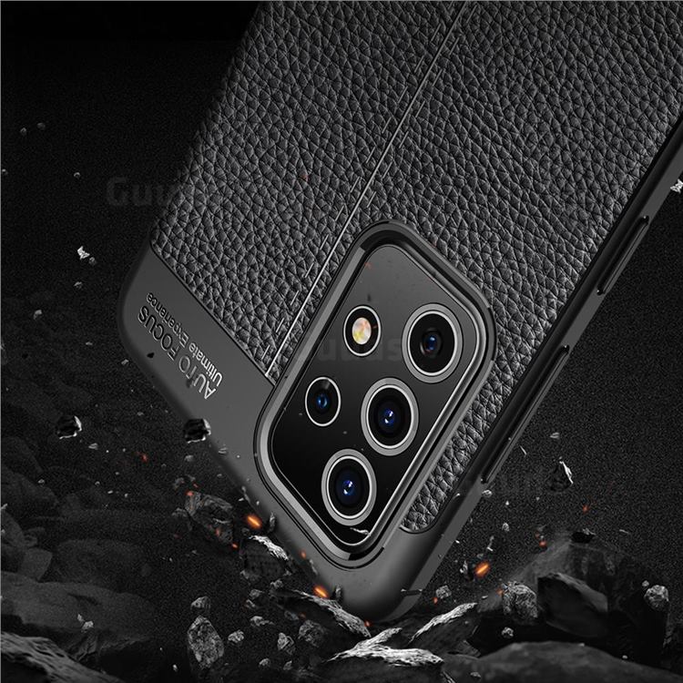 Luxury Auto Focus Litchi Texture Silicone TPU Back Cover for Samsung Galaxy A52 5G - Black ...
