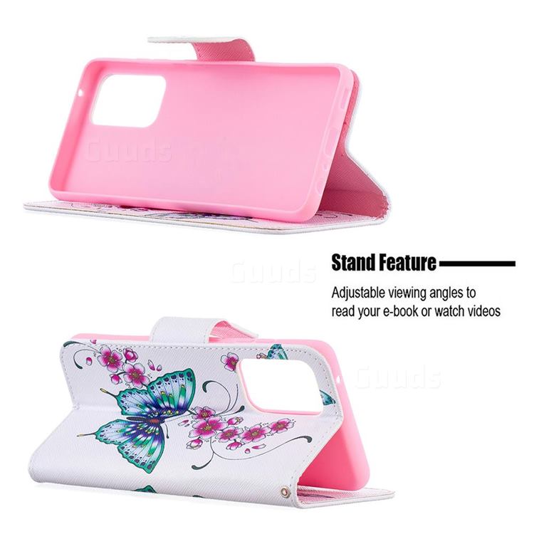 Peach Butterflies Leather Wallet Case for Samsung Galaxy A52 (4G, 5G ...