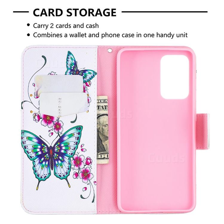 Peach Butterflies Leather Wallet Case for Samsung Galaxy A52 (4G, 5G ...