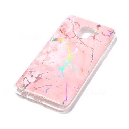 Powder Pink Marble Pattern Bright Color Laser Soft TPU Case for Samsung ...