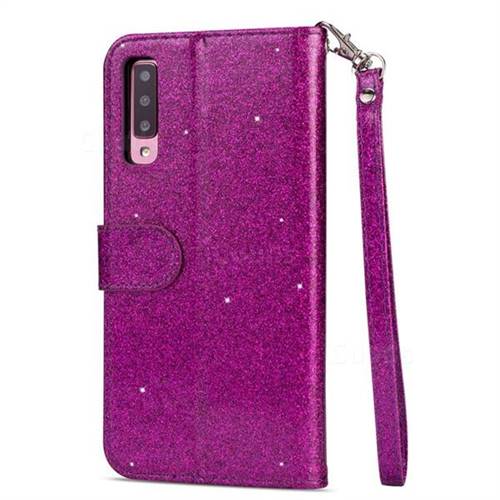 Glitter Shine Leather Zipper Wallet Phone Case for Samsung Galaxy A7 ...