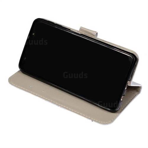 Green Leaf 3D Painted Leather Phone Wallet Case Cover for Samsung ...