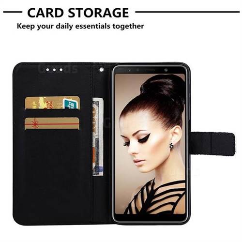 Black Rose Matte Leather Wallet Phone Case for Samsung Galaxy A7 (2018 ...