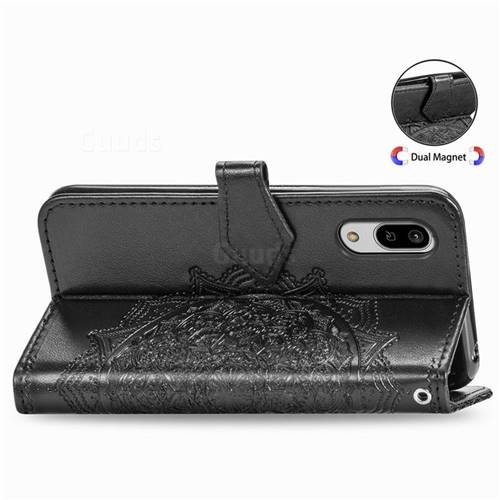 Embossing Imprint Mandala Flower Leather Wallet Case for Sharp AQUOS ...