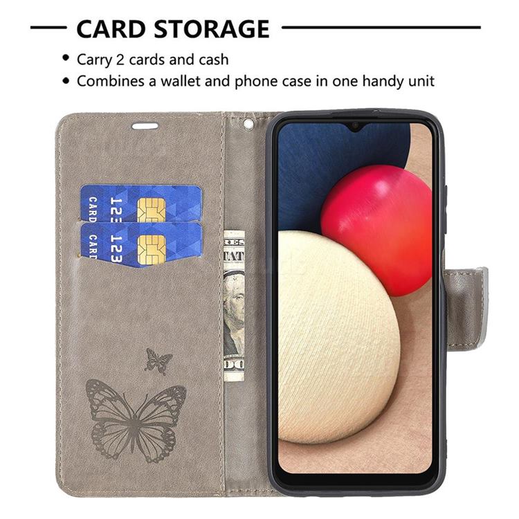 Embossing Double Butterfly Leather Wallet Case for Samsung Galaxy A03s ...