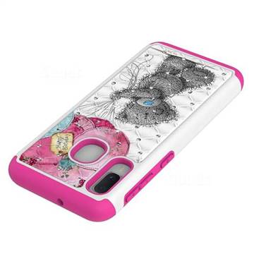 Gray Bear Studded Rhinestone Bling Diamond Shock Absorbing Hybrid ...