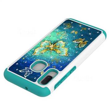 Gold Butterfly Studded Rhinestone Bling Diamond Shock Absorbing Hybrid ...