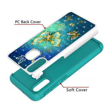 Gold Butterfly Studded Rhinestone Bling Diamond Shock Absorbing Hybrid ...