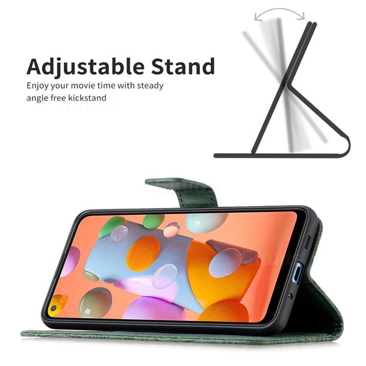 Binfen Color Imprint Vivid Butterfly Leather Wallet Case for Samsung Galaxy A11 - Green - Galaxy ...