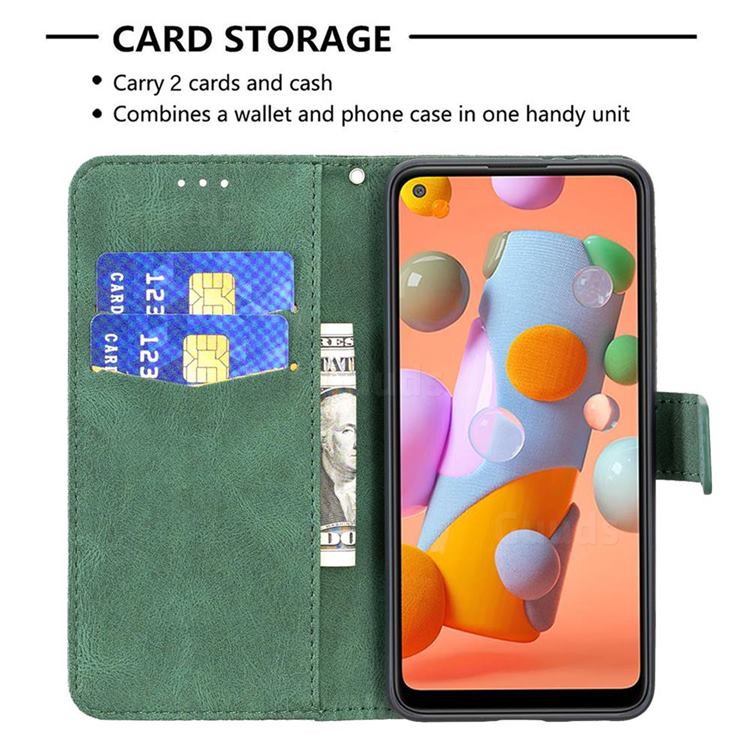 Binfen Color Imprint Vivid Butterfly Leather Wallet Case for Samsung Galaxy A11 - Green - Galaxy ...