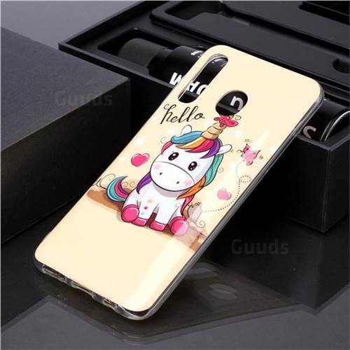 Hello Unicorn Soft TPU Cell Phone Back Cover for Samsung Galaxy A20 ...