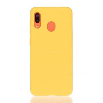 Soft Matte Silicone Phone Cover for Samsung Galaxy A20 - Yellow ...