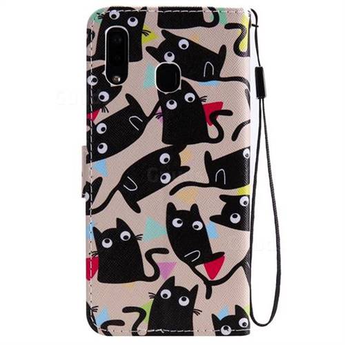 Cute Kitten Cat PU Leather Wallet Case for Samsung Galaxy A20 - Galaxy ...