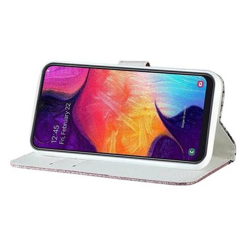 Glitter Diamond Buckle Laser Stitching Leather Wallet Phone Case for ...