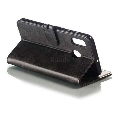 Embossing Happy Cat Leather Wallet Case for Samsung Galaxy A20 - Black ...