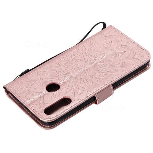 Embossing Sunflower Leather Wallet Case for Samsung Galaxy A20s - Rose ...